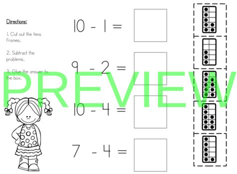 Simple Subtracting And Counting With Tens Frames Made By Teachers