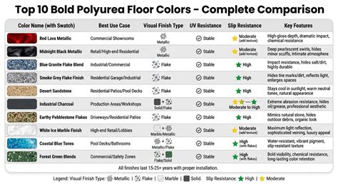 Top 10 Bold Polyurea Floor Colors