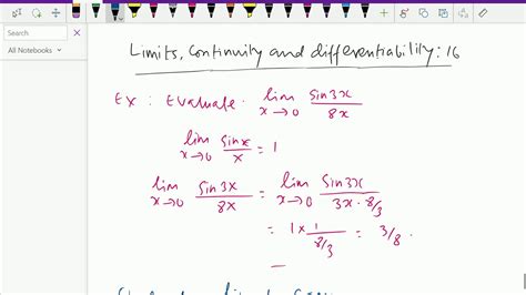 Limits Continuity And Differentiability Trigonometric Limits