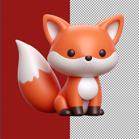 Premium Psd Playful 3d Fox Model Png