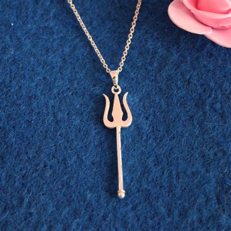 Silver Trident Pendant Power Strength And Protection Minimalist Silver Trident Pendant
