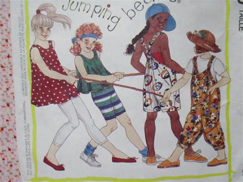 Vintage 1990s Mccalls Sewing Pattern 5960 Girls Novelty Overalls In Two