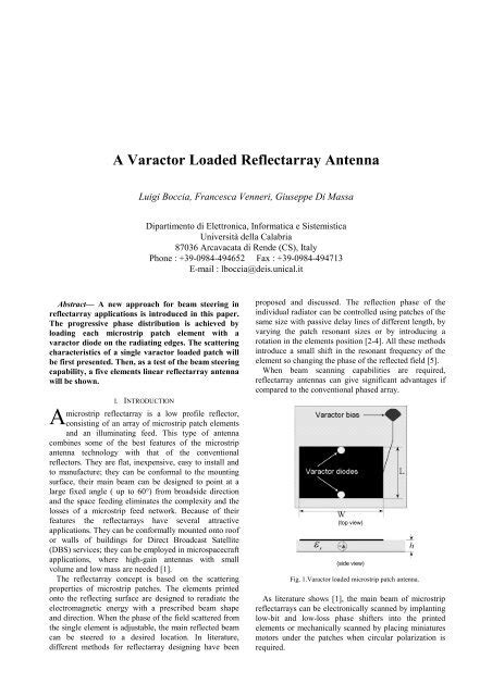 A Varactor Loaded Reflectarray Antenna