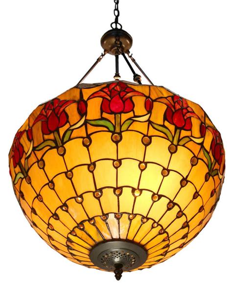 Red Tulip Leadlight Pendant Lamp — Discount Lighting