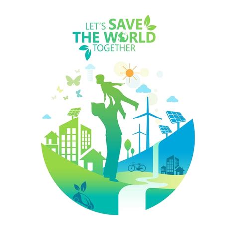 Premium Vector Concept Of Environment Lets Save The World Together