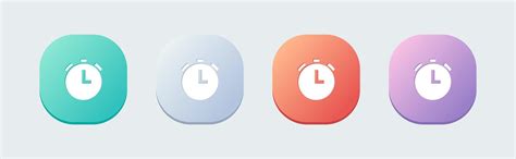 Alarm Solid Icon In Flat Design Style Timer Signs Vector Illustration