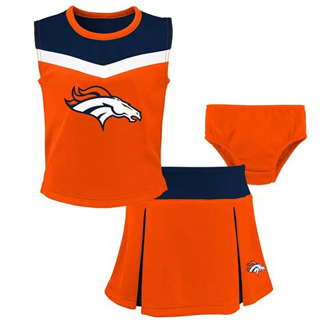 Girls Preschool Orange Denver Broncos Spirit Cheerleader Two Piece Set