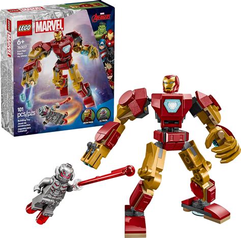 Lego Marvel Iron Man Mech Vs Ultron Posable Building Set
