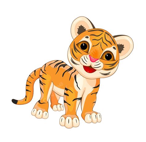 Cute Tiger Smiling Animal Sitting Vector Smiling Animal Sitting Png