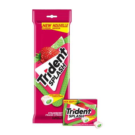 Trident Splash Strawberry Lime Sugar Free Gum Multipack Pack Of 3