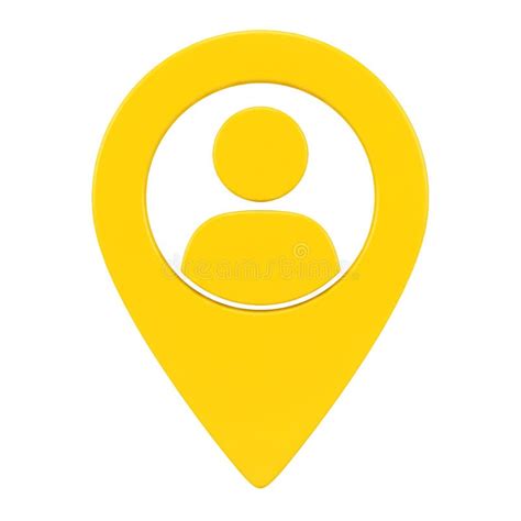 Yellow User Location Pin Icon Vector Stock Illustration Illustration