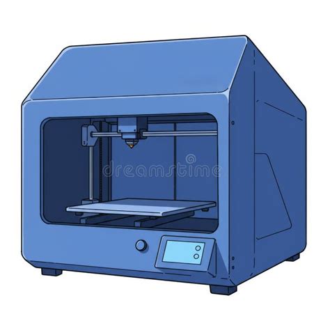Blue 3d Printer Illustration Stock Illustration Illustration Of Printer Circuitry 391362350