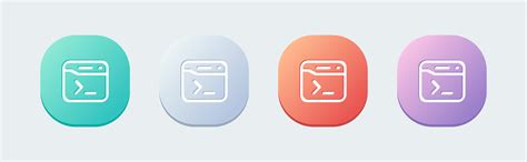 Terminal Line Icon In Flat Design Style Code Signs Vector Illustration Vector Art At