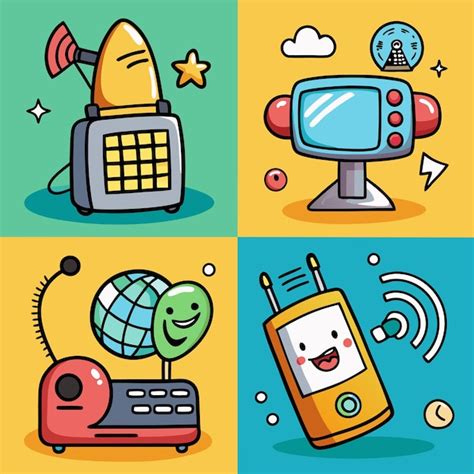 Una Ilustración Colorida De Cuatro Diferentes Dispositivos Tecnológicos