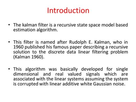 Kalman Filter Applications In Image Processing
