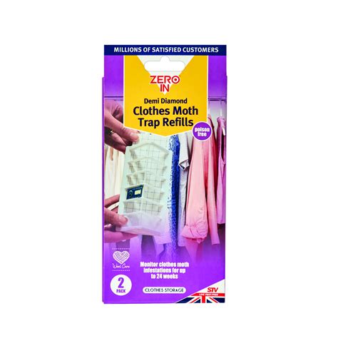 Zero Demi Diamond Clothes Moth Trap Refills Twin Pack X 6 Lynx Dry