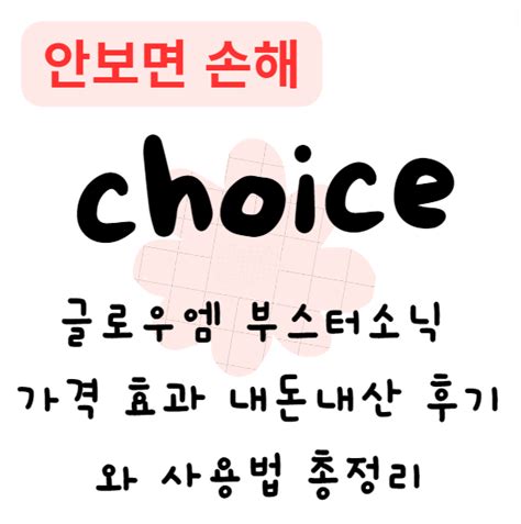 글로우엠 부스터소닉 가격 효과 내돈내산 후기와 사용법 총정리 Choice