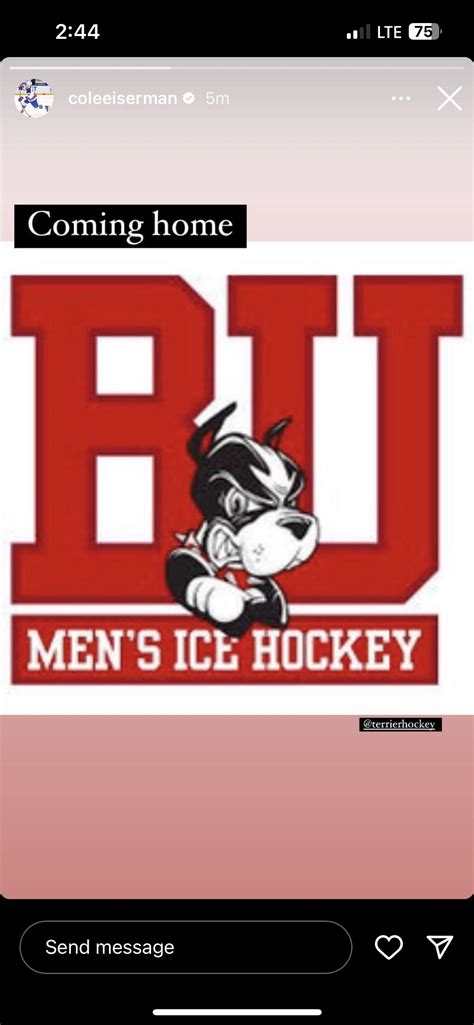 [cole Eiserman] Coming Home Via Instagram R Collegehockey