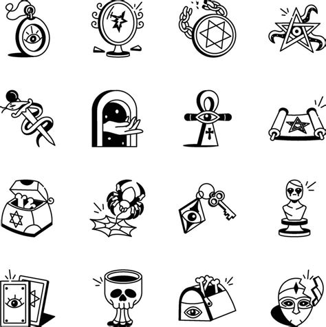 Webcollection Of Divination Hand Drawn Icons 59017238 Vector Art At