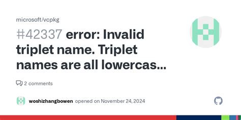 error invalid triplet name triplet names are all lowercase