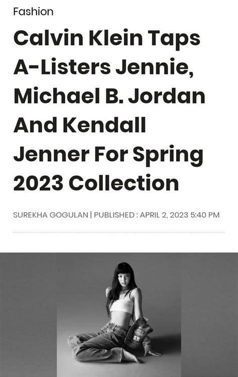 Calvin Klein Taps A Listers Jennie Michael B Jordan And Kendall