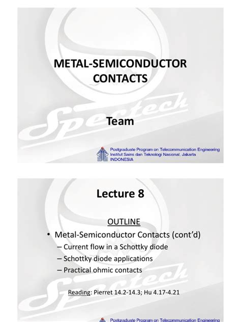 Lecture8 Metal Semiconductor Contacts Download Free Pdf Pn