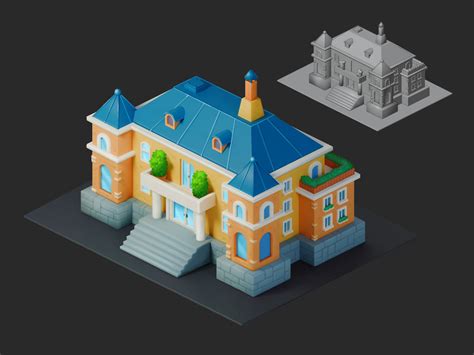 Artstation House Design 3d Blender Modeling With Photoshop Texturing