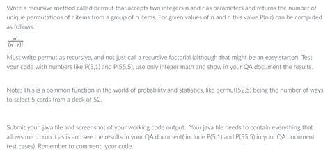 Solved Write A Recursive Method Called Permut That Accepts