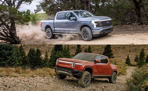 Ford F 150 Lightning Vs Rivian R1t Which Electric Pickup Truck Is