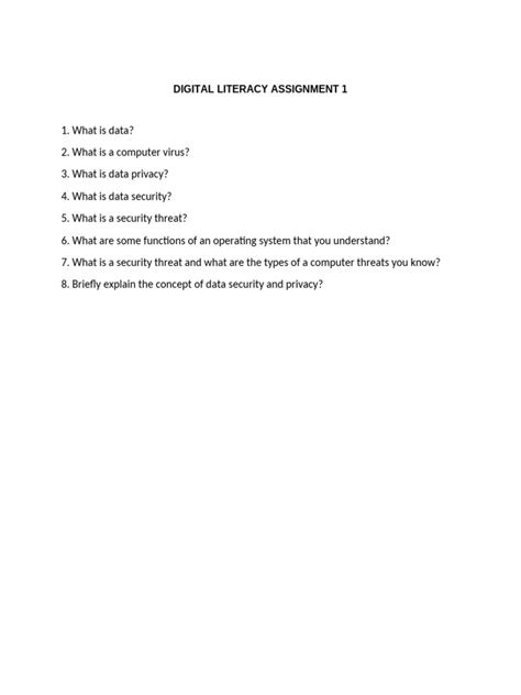 Digital Literacy Assignment 1 Pdf