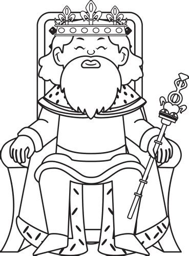 Cute King Character With Crown Royalty Free Vector Image