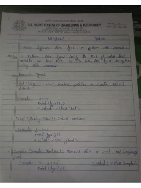 Python Assignment No 1 Pdf