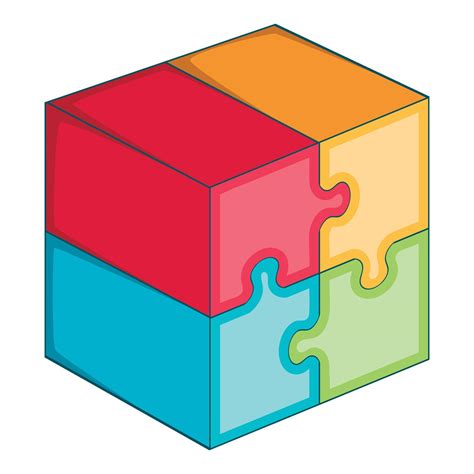 Puzzle Cube Icon Cartoon Style Vector Art At Vecteezy