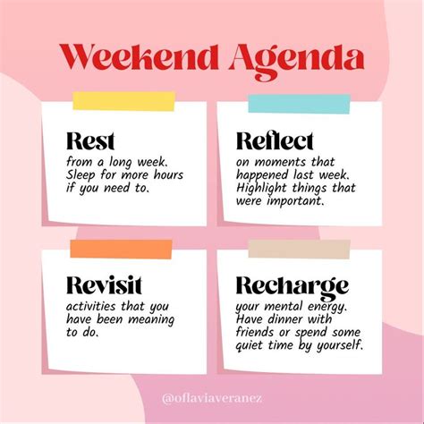 Weekend Agenda Self Improvement Tips Mental Energy Good Notes