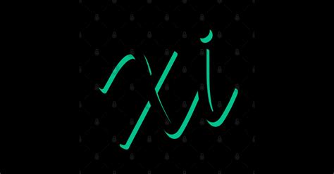 Greek Alphabet Xi Black Green Xi Sticker Teepublic