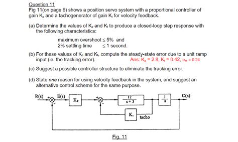 Solved Question 11fig 11on Page 6 ﻿shows A Position Servo