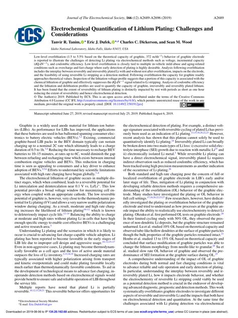 Pdf Electrochemical Quantification Of Lithium Plating Challenges And