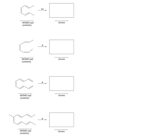 Solved Electrocyclization Reactions For Each Reaction