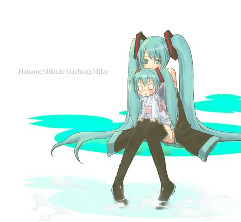 Hatsune Miku And Hachune Miku Vocaloid Drawn By Quail Cage Danbooru