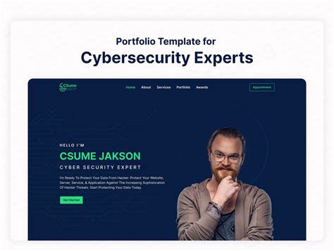 Csume Free Figma Portfolio Template For Cybersecurity Experts Designtocodes