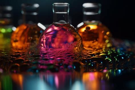 premium ai image 3d illustration of dissolution process in glass flask