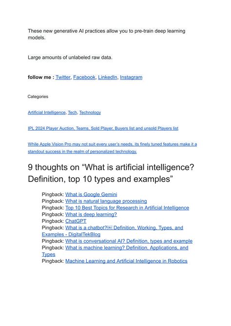 What Is Artificial Intelligence Definition Top 10 Types And Examples Pdf