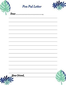 Pen Pal Letter And Graphic Letter Package By The Esq Teacher Tpt