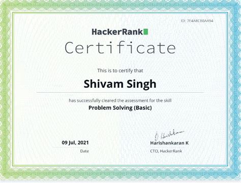 Shivam Singh On Linkedin Educationfirst College Hackerrank C C Computerscience
