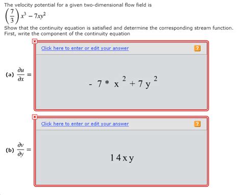 solved the velocity potential for a given two dimensional