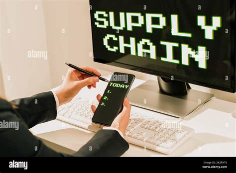 Conceptual Display Supply Chain Business Showcase System Of Organization And Processes From