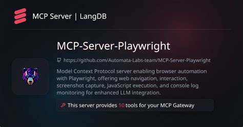 Mcp Server Playwright Langdb