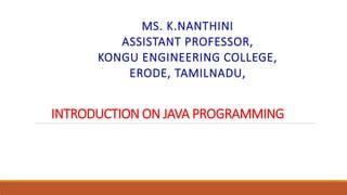Introduction Java Programming Ppt