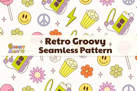 Retro Groovy Seamless Pattern Y2k Graphic By Groovy Arts · Creative