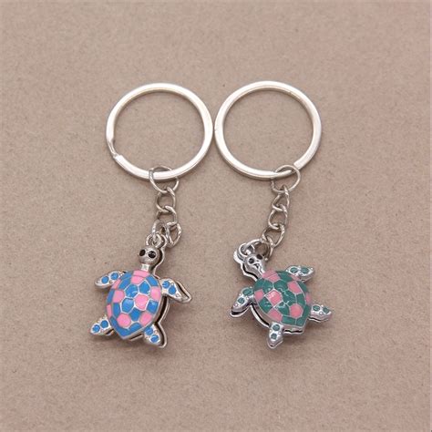 Metal Dripping Color Turtle Cute Keychain Stainless Steel Temu Portugal